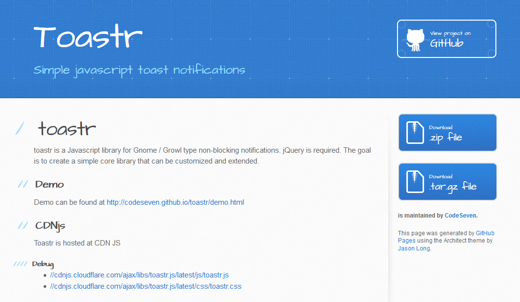 toastr.js の使い方 – HTS macam-macam